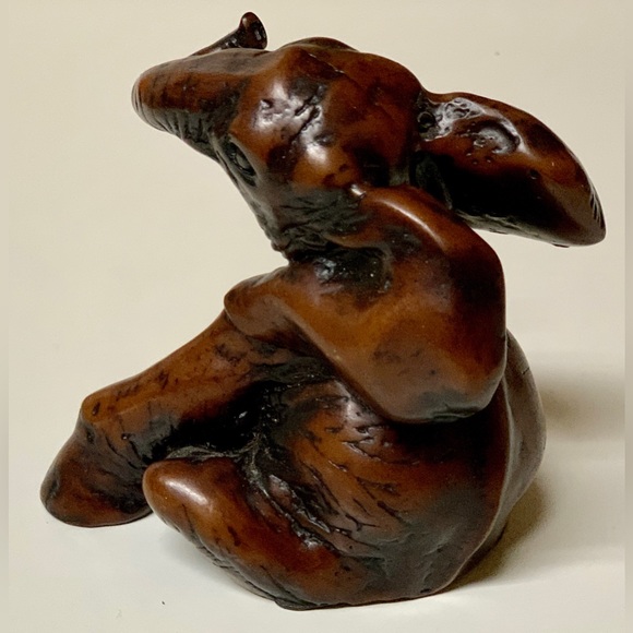 Art | Vintage Mid Century Antique Sitting Playful Baby Elephant ...